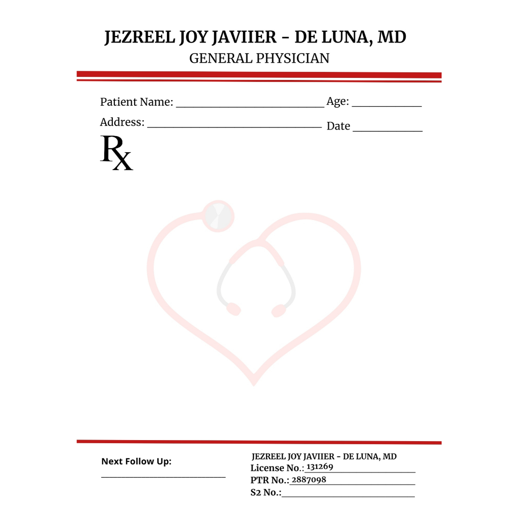 RX Pad / Reseta | Med Cert | Referral Form |Lab Request Form ...