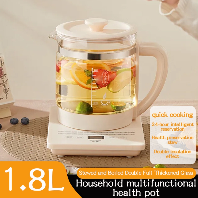 【Spot】Health pot 1.8L household thickened widened stainless steel glass ...