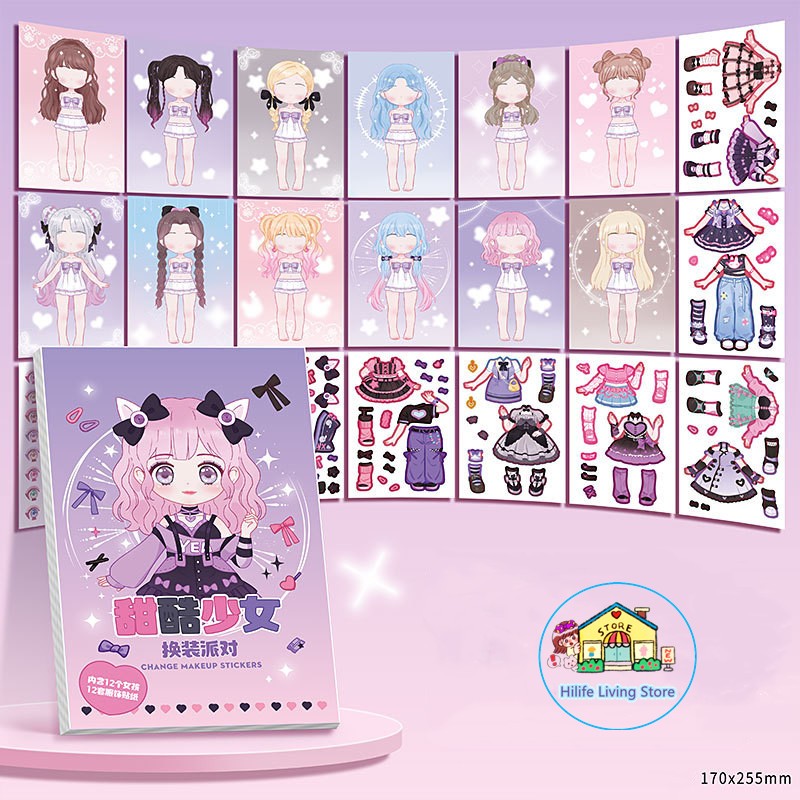Full Body Dressing Girls' Cross Dressing Stickers with Ever-changing ...