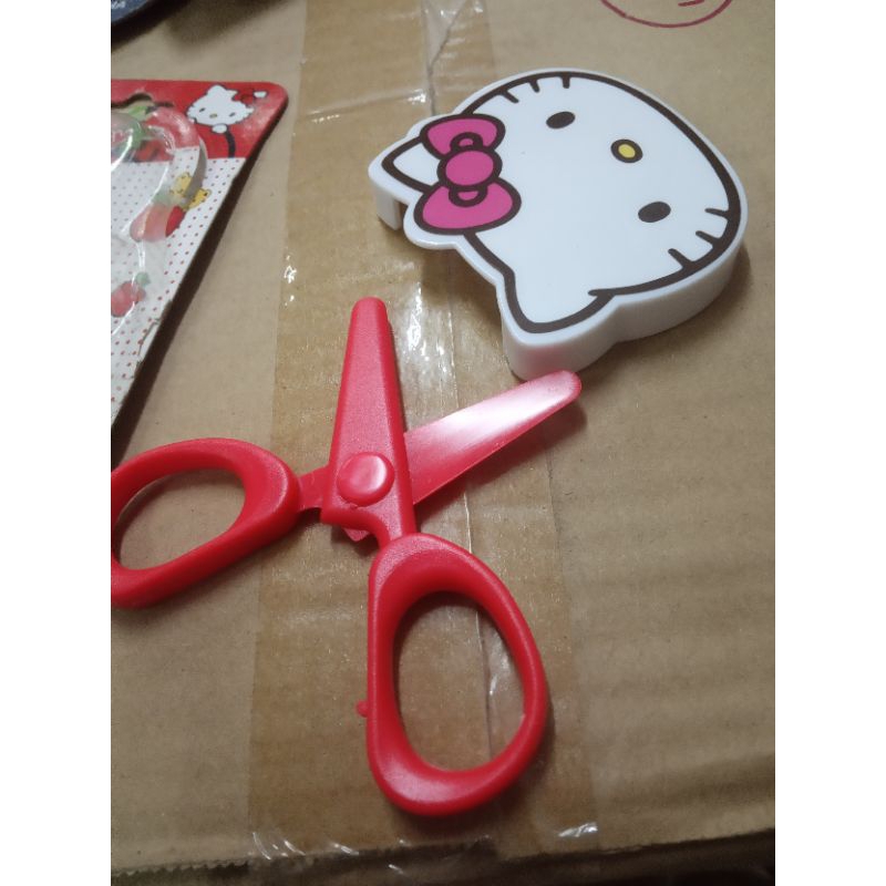 Toddler preschool safety scissors plastic scissors hello kitty scissor with cover | Shopee ...