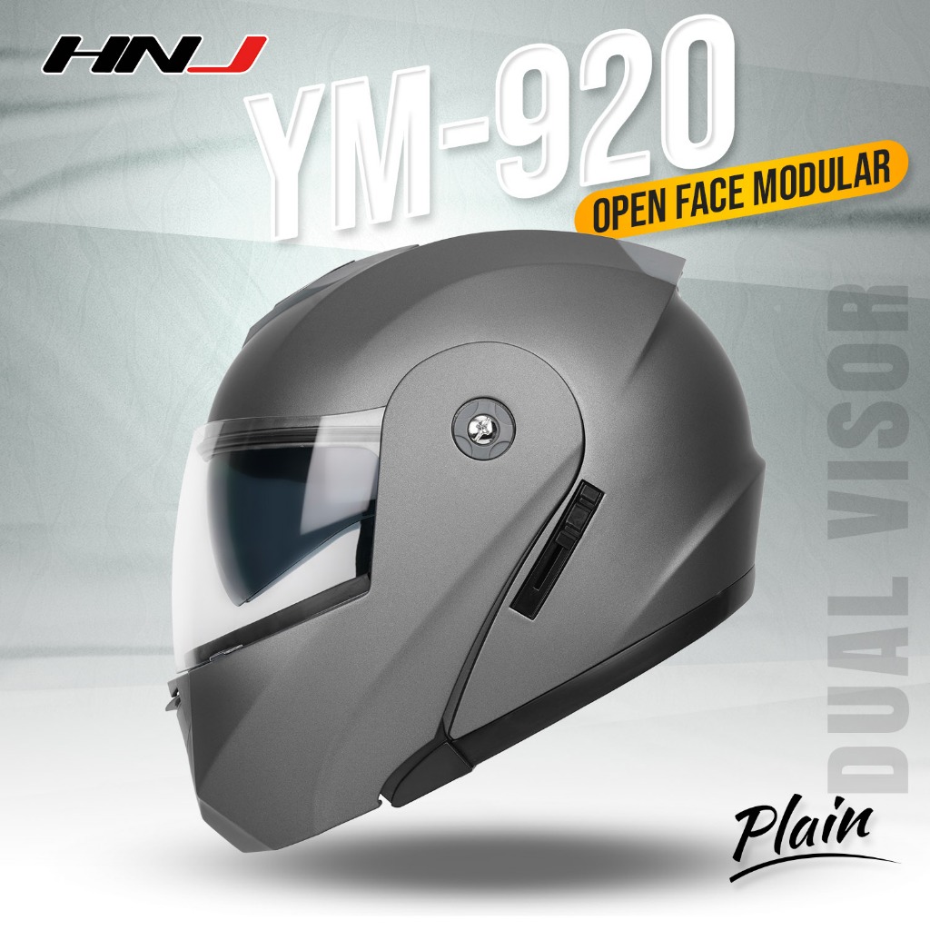 HNJ YM-920 Modular helmet for motorcycles Plain Color (Dual Visor ...