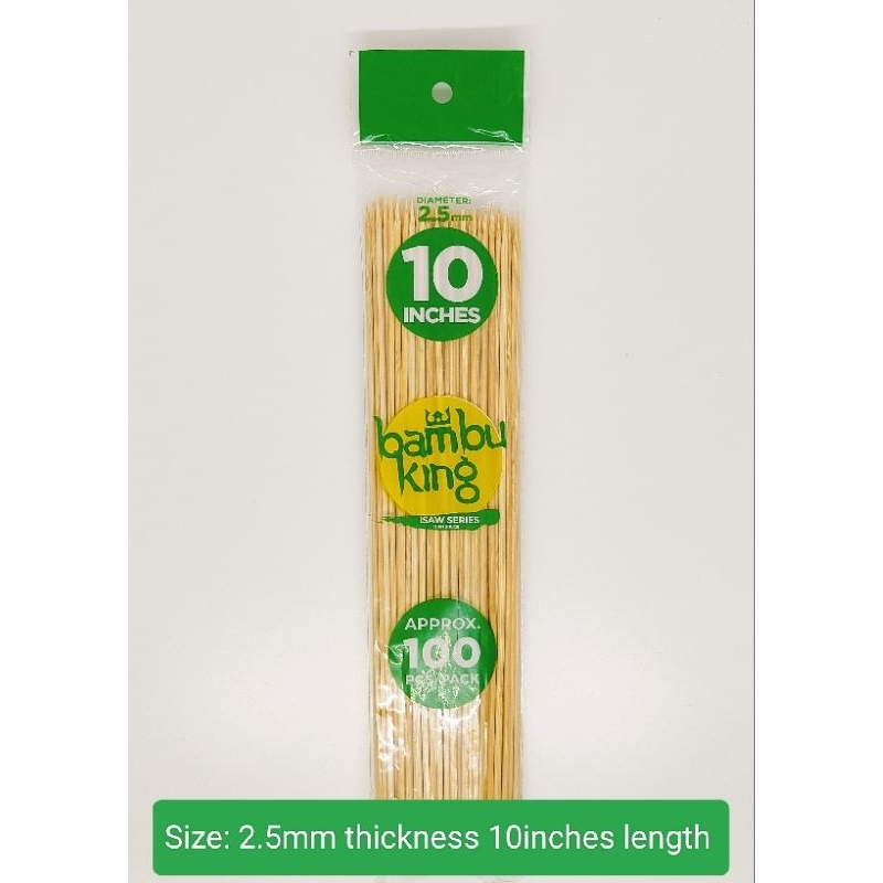 BAMBU KING 10INCHES 100PCS BBQ STICK. | Shopee Philippines