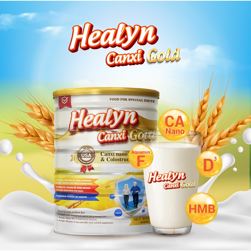 Healyn Canxi Gold Milk 400g | Nano Calcium & Colostrum Milk for ...