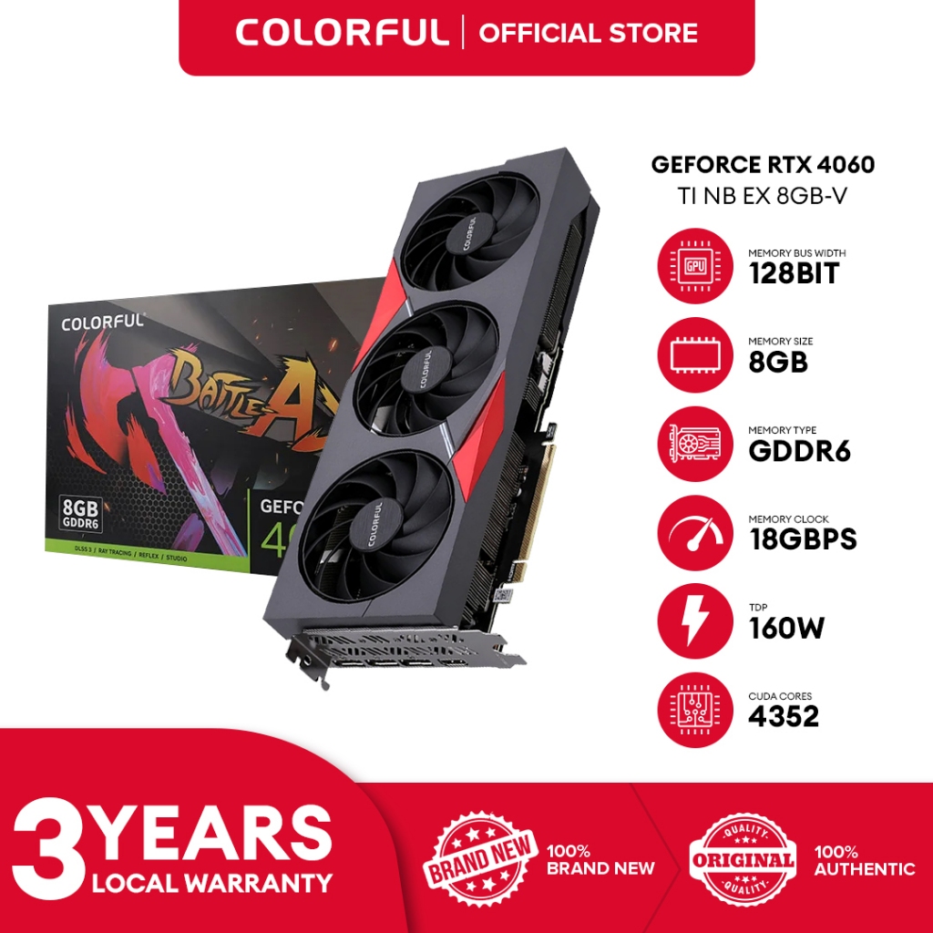 Colorful GeForce RTX 4060 Ti Graphics Cards (8GB & 16GB) | Shopee ...