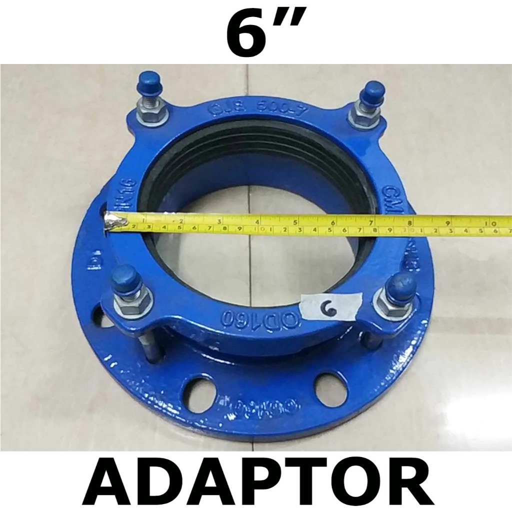 CAST IRON MECHANICAL FLANGE ADAPTOR 6" BLUE COLOR FOR WATER DISTRICT