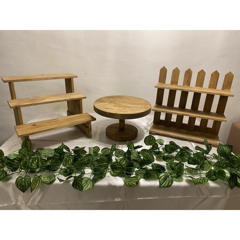Dark Rustic Wooden Sweet Corner Set(3pcs)/Candy Buffet/Candy Corner ...