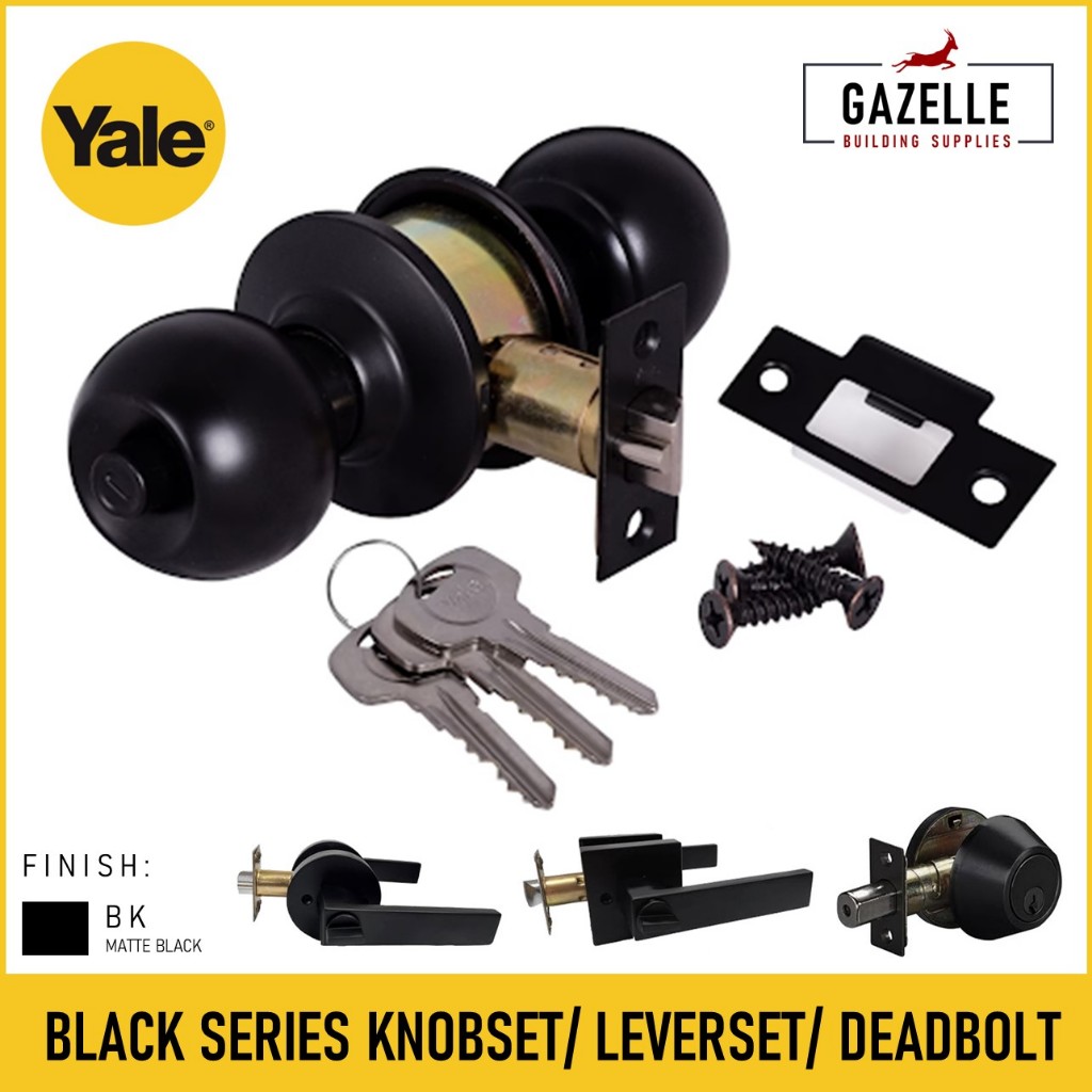 Yale Black Series Entrance Privacy Knobset Leverset Deadbolt | Shopee ...