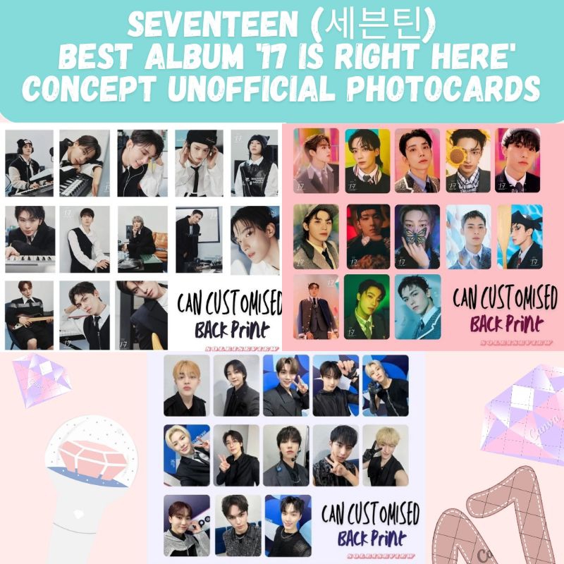 (UNOFFICIAL) SEVENTEEN 세븐틴 BEST ALBUM '17 IS RIGHT HERE' CONCEPT & ZIP PHOTOCARDS SET | Shopee ...
