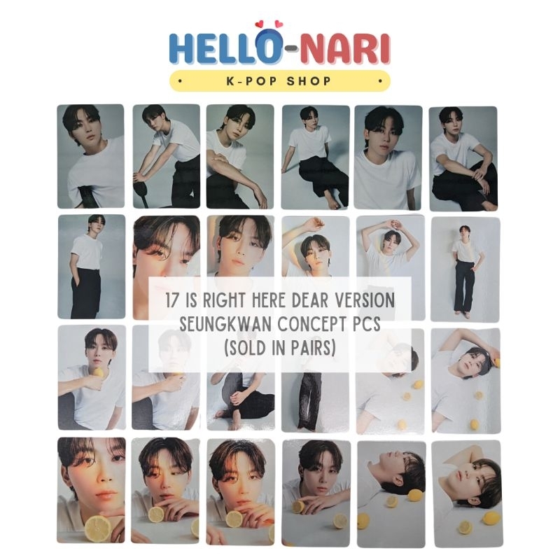 [SEUNGKWAN] SEVENTEEN 17 IS RIGHT HERE Dear Version Concept Photocards (Sold in pairs) | Shopee ...