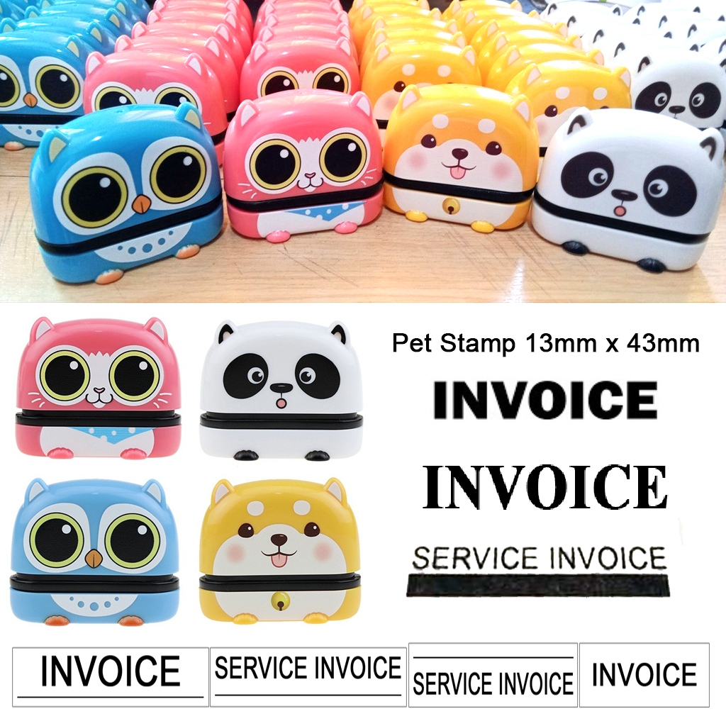 Pre-layout INVOICE SERVICE INVOICE Flash Self-inking Pet Stamp Edition ...