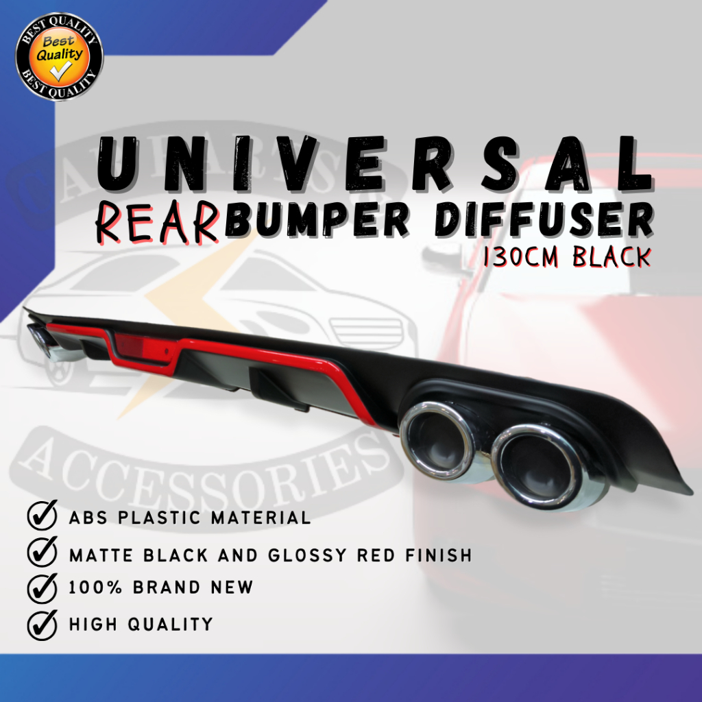 CPA Universal 130cm Car Rear Bumper Diffusers Lip Spoiler Body Kits ABS ...