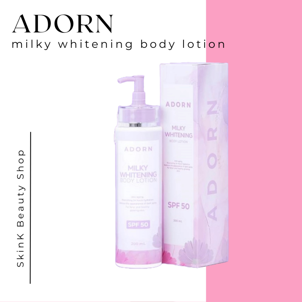 ADORN Milky Whitening Body Lotion SPF50 | Shopee Philippines
