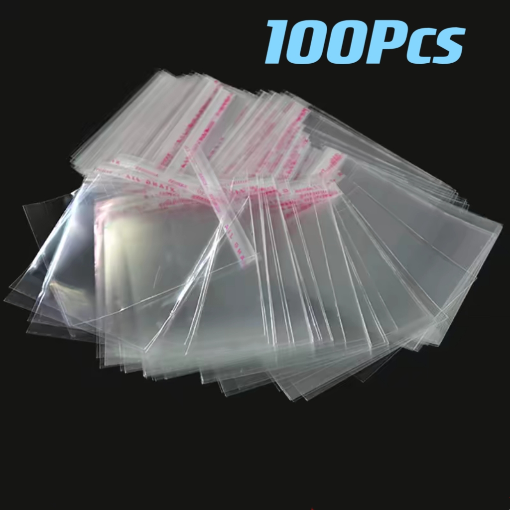 100Pcs Opp plastic packaging bag with tape sealing (for Mask, Cards ...
