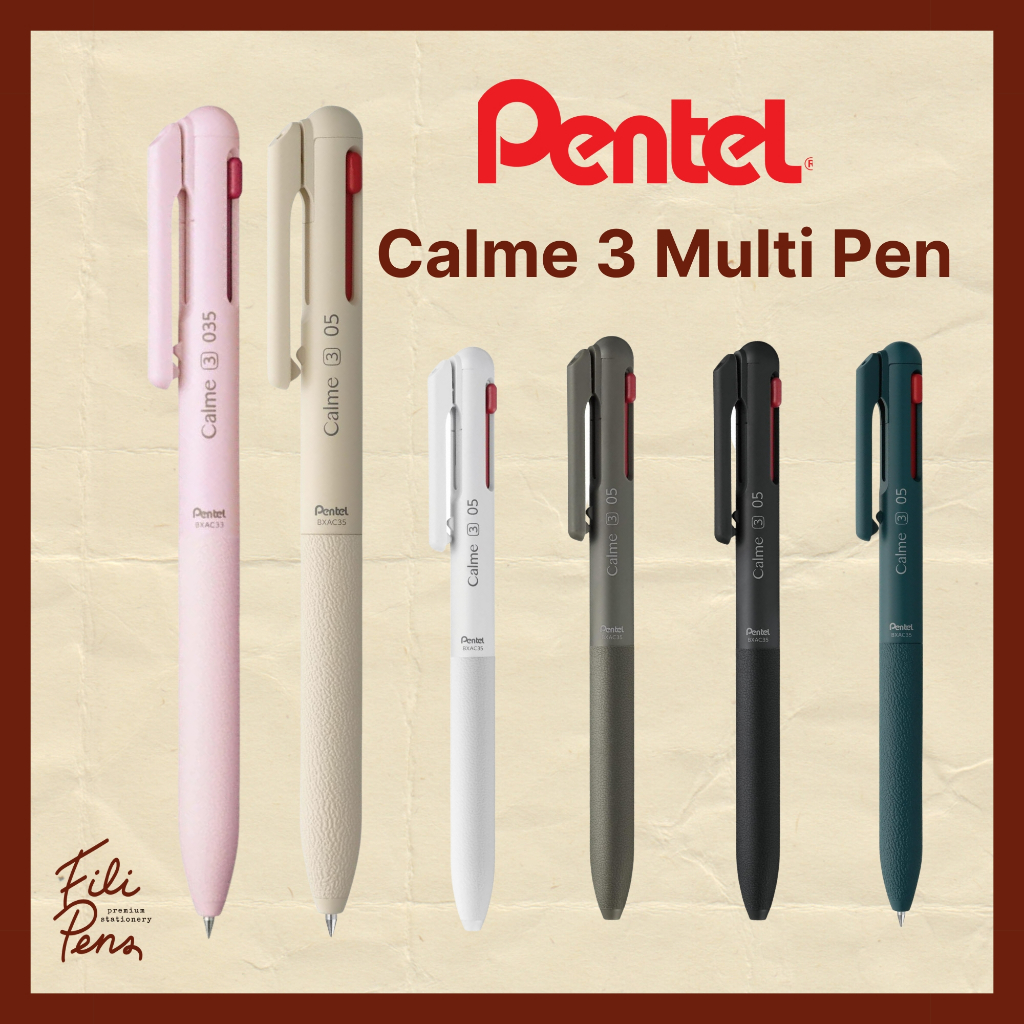 Pentel Calme 3 Color Ballpoint Multi Pen & Refill | Shopee Philippines