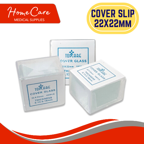 Cover Slip 22x22mm, 100’s / Cover Glass Slip ( 1 Small Box) TOPCARE ...