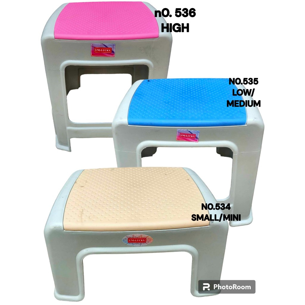 Uni Lucky Chair Plastic Laundry Stool Chair/ Plastic Bangkito (RANDOM ...