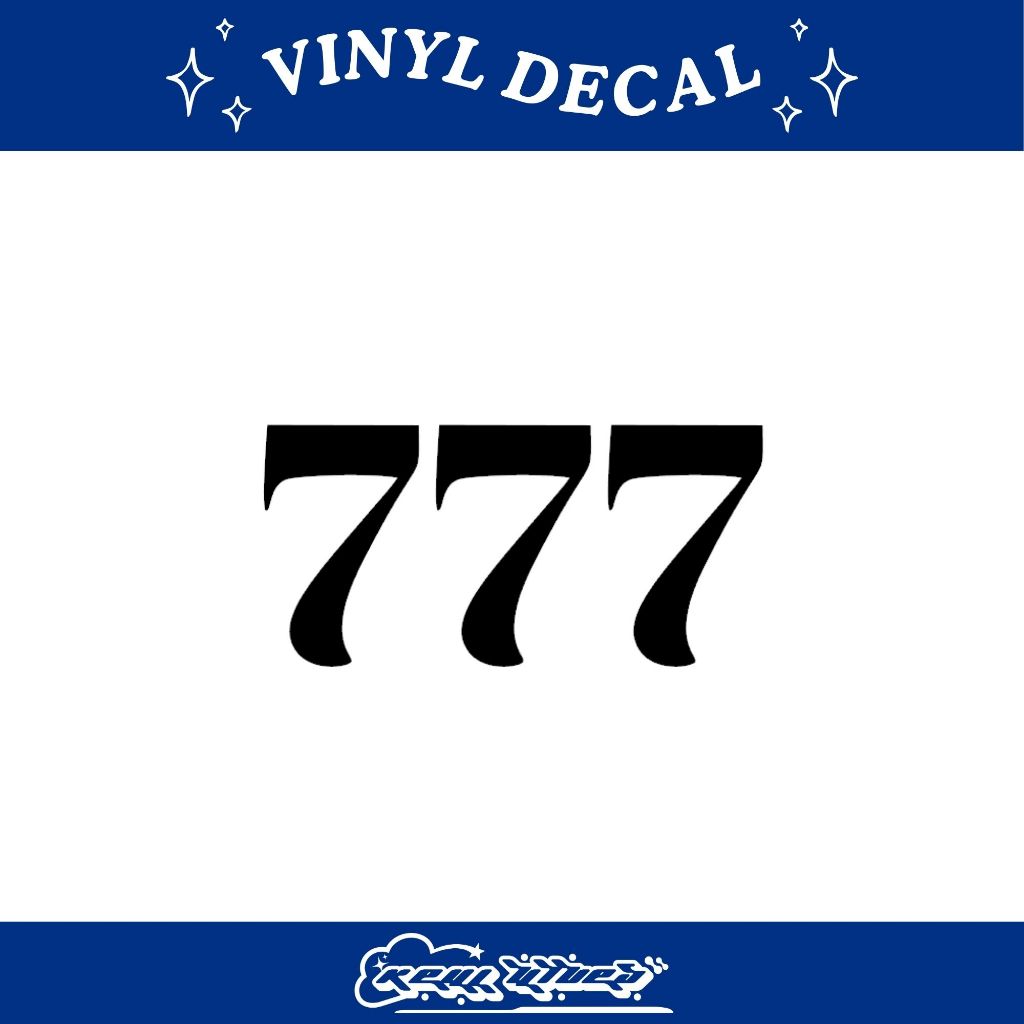 777 lucky number logo vinyl decals brand laptop tumbler waterproof ...