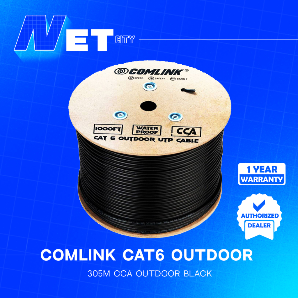 COMLINK ODC6-A305 Outdoor Cat6 UTP Cable 305M | CCA 0.53mm | Shopee ...