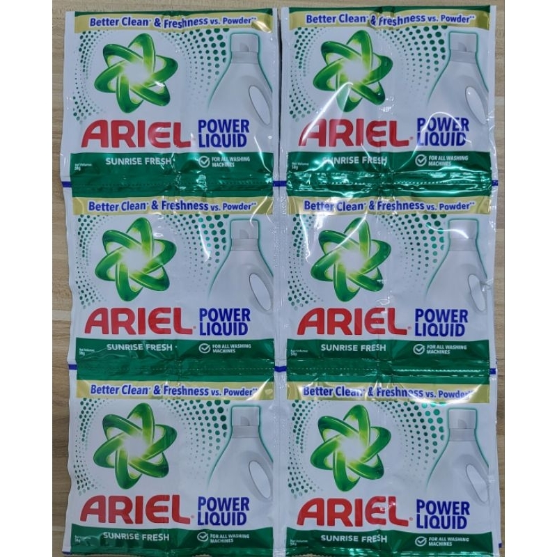 Ariel Laundry Detergent Liquid Sunrise Fresh 58g x 6s | Shopee Philippines
