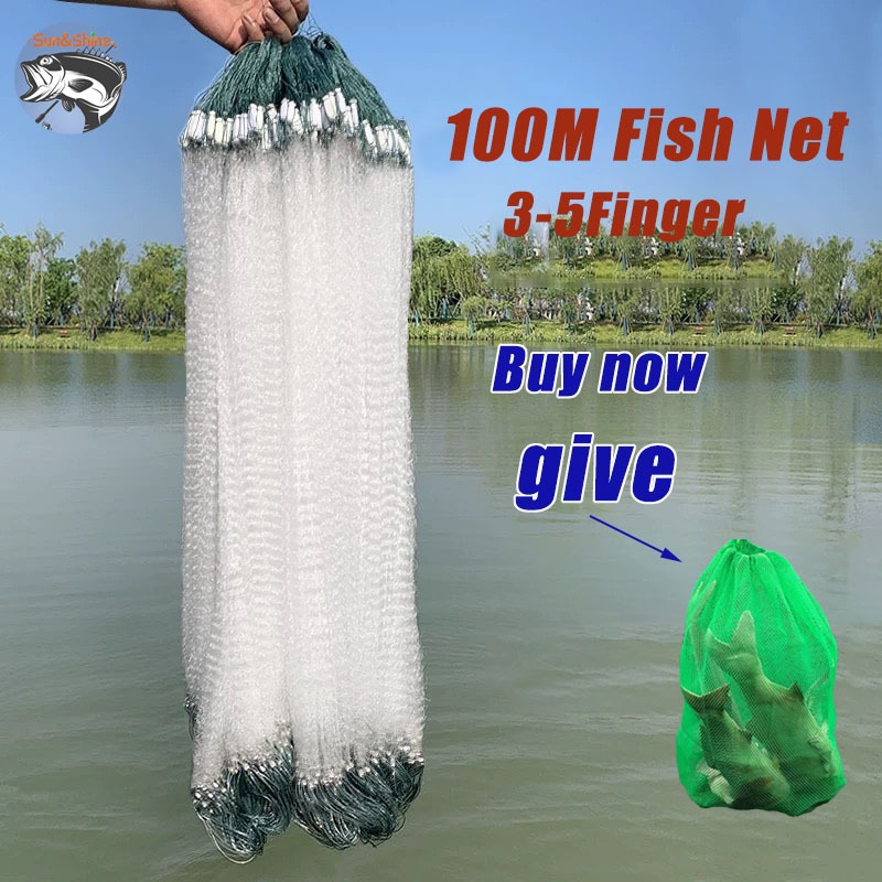 100M Fishing Net White Nylon Fishing Net Three Layer Floating Net ...