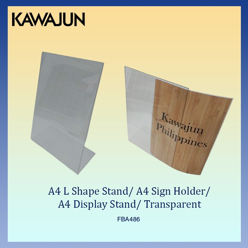 A4 L Shape Stand/ A4 Sign Holder/ A4 Display Stand/ Transparent ...