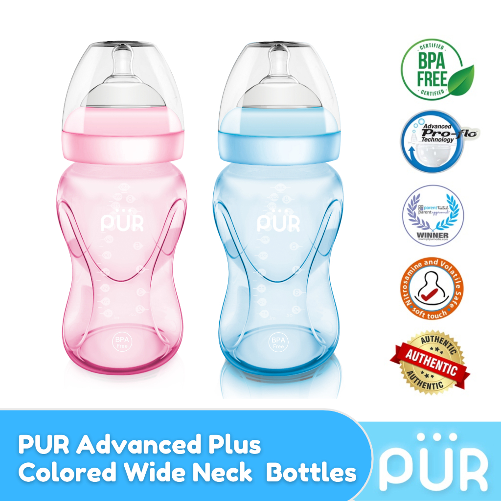Pur Advanced Plus Wide Neck COLORED Feeding Bottle (100% Anti-Colic ...