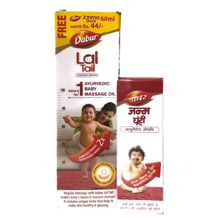 Dabur Lal Tail - Ayurvedic Baby Massage Oil(100ml)+Free Janma Ghunti ...