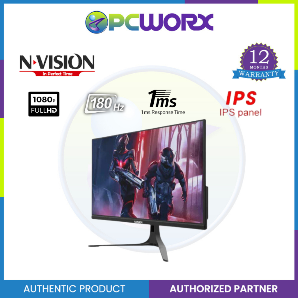 N-Vision EG24S1 PRO 23.8" IPS Full HD 180Hz LED Flat Screen Gaming ...