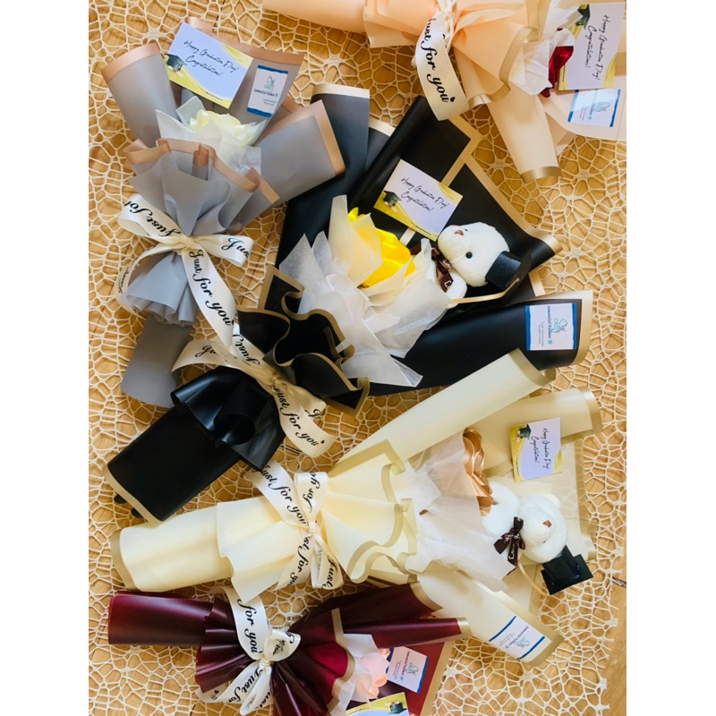 Graduation gift 1pc satin flower bouquet | Shopee Philippines