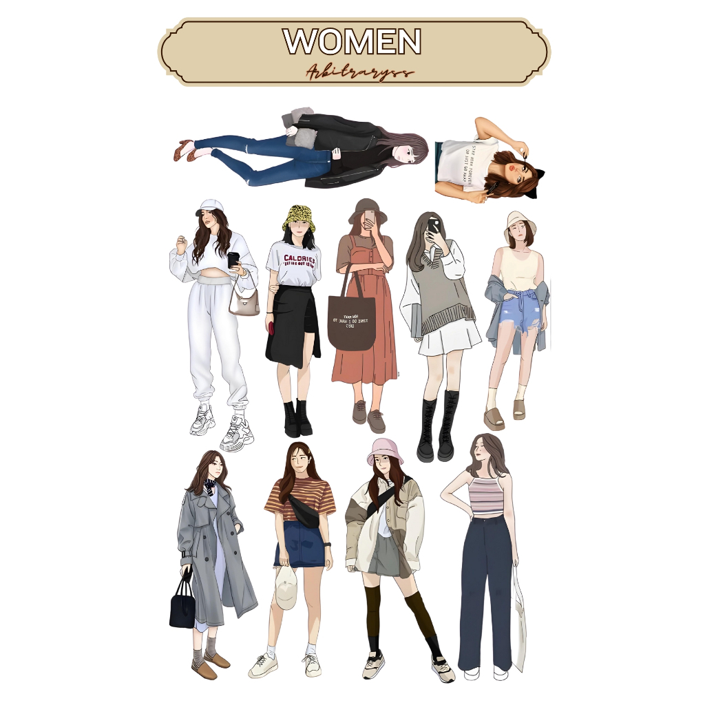 Women Stickers | Retro Vintage/Aesthetics Stickers for Journal ...