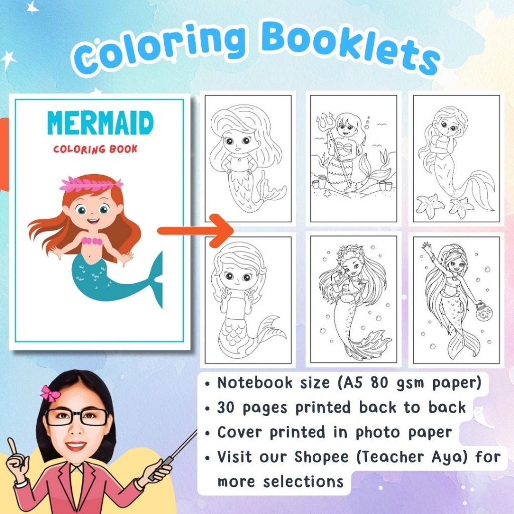 Mermaids Coloring Booklets for kids | Shopee Philippines