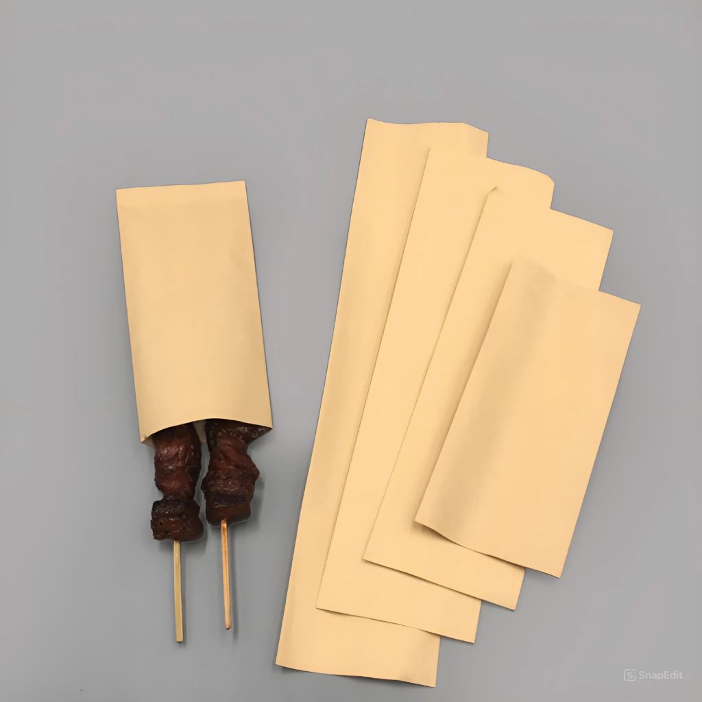 100PCS Kraft Paper Bag Brown Greaseproof Bag Packaging Wrap Waffle ...