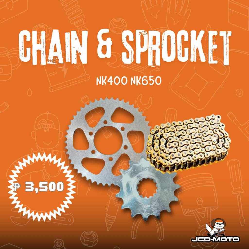 CFMOTO GT NK400 NK650 CHAIN AND SPROCKET SET 15T-48T AND 520-120L ...
