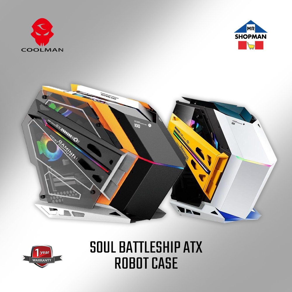 WJCOOLMAN Soul Battleship ATX Robot Gaming Case Chassis PC | Shopee ...