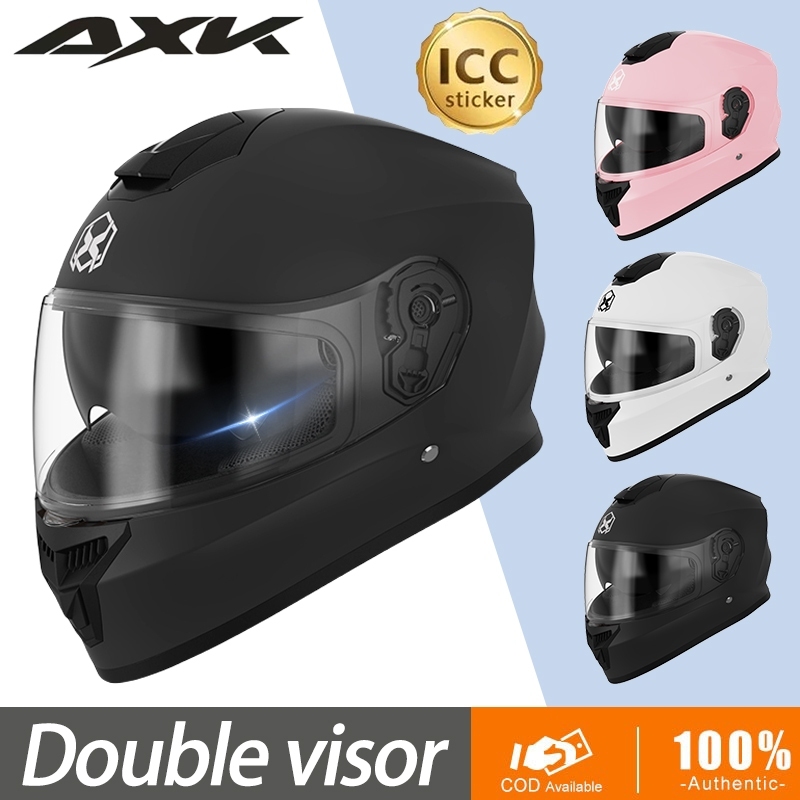 AXK 902 motorcycle helmet with dual lens and ICC full face helmet ...