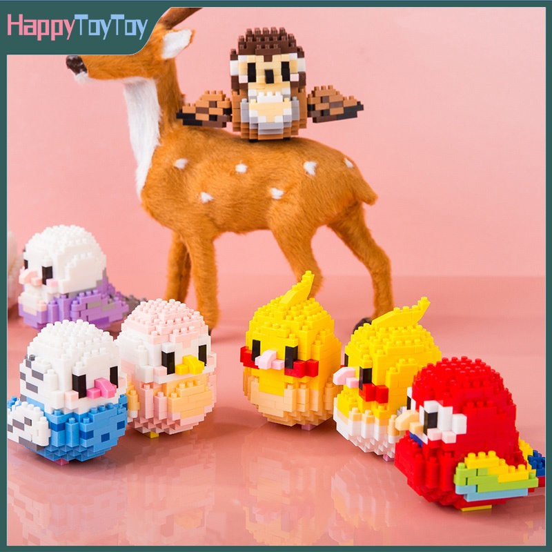 DIY Bird Building Bricks Block Arrangement Block Toys 3D Model Bird ...
