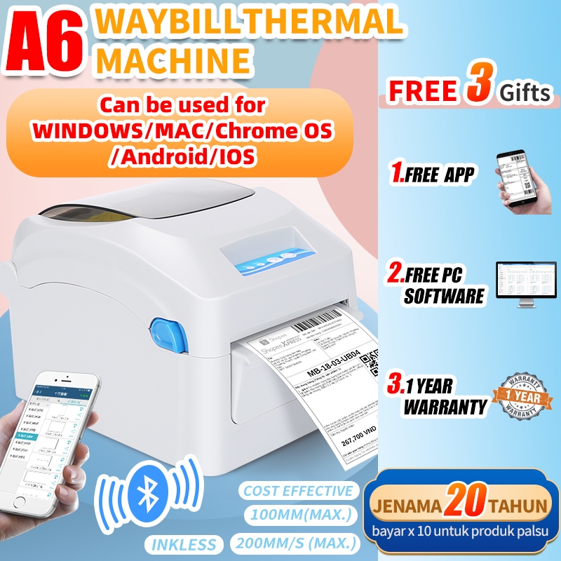 Thermal printer air Waybill Barcode Shipping Label bluetooth usb ...