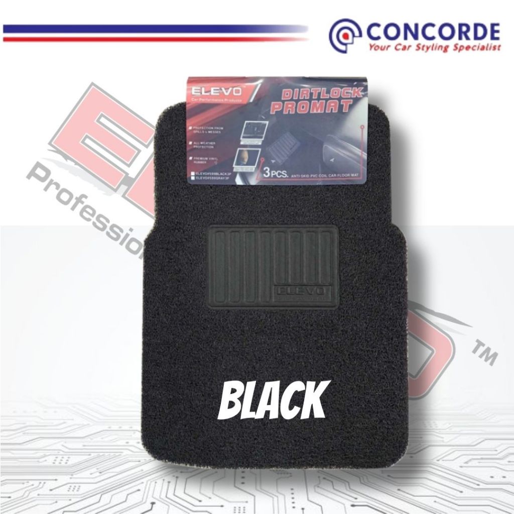 ELEVO PVC COIL MAT BLACK SET3PC | Shopee Philippines