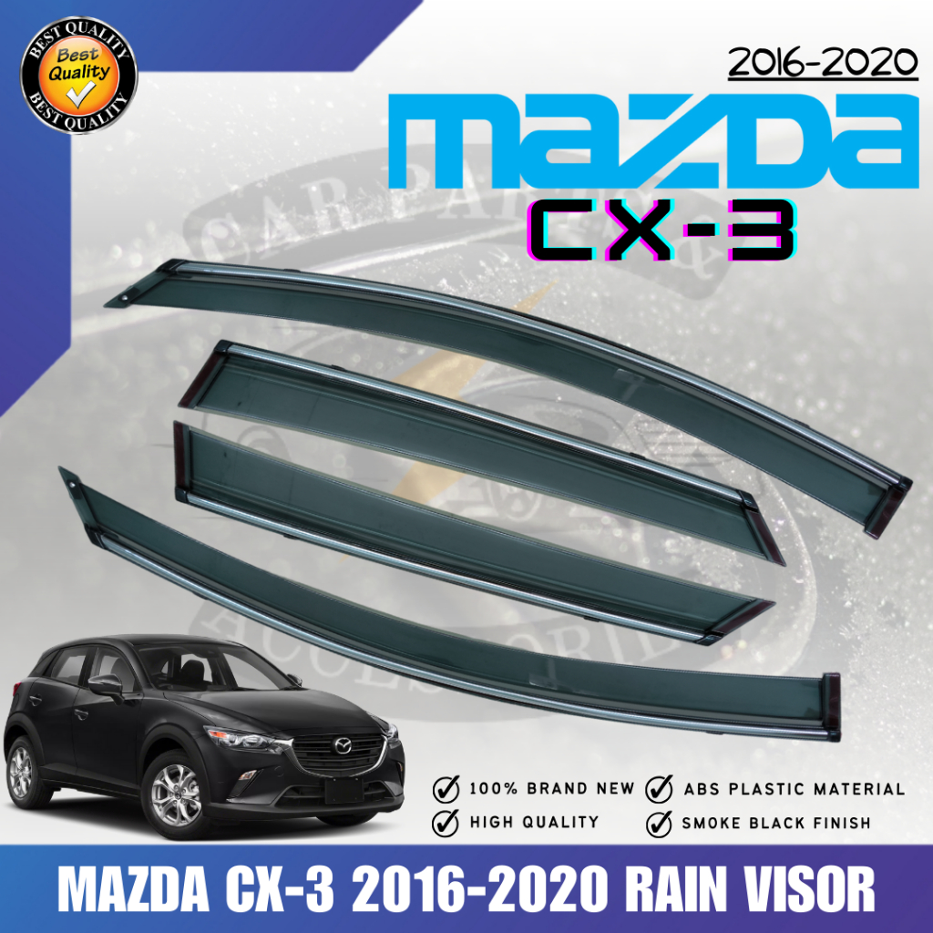 CPA RAIN VISOR MAZDA CX-3 2016-2020 THICKNESS 1.8MM HIGH QUALITY (6660 ...