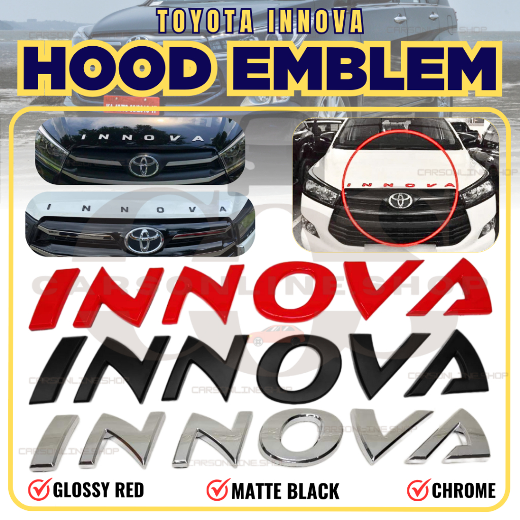 COS TOYOTA INNOVA Letters Car Auto Front Hood Emblem Badge Sticker Logo ...