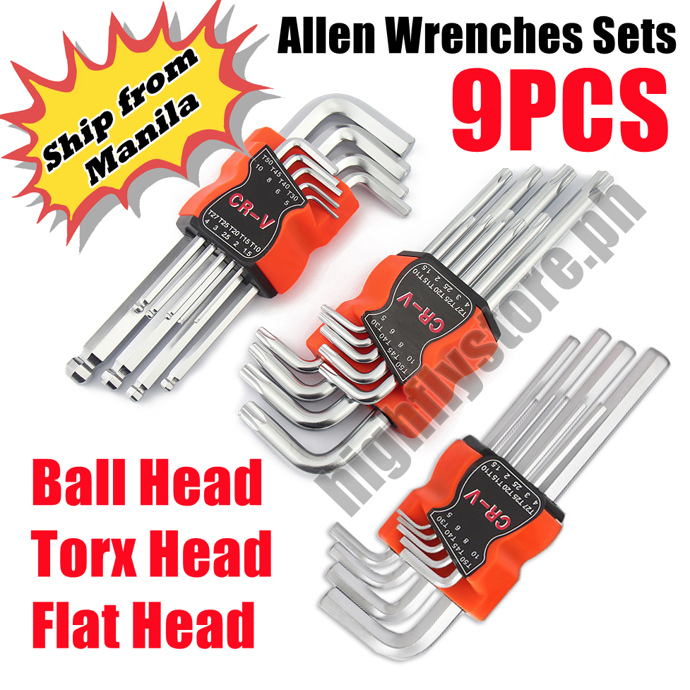 9PCS/set Hex Key flower type Ball End Torx Key star alen Allen Wrench ...