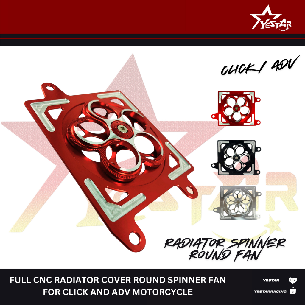 Yestar Full CNC Radiator Cover For CLICK 150 and ADV 150 Round Spinner ...