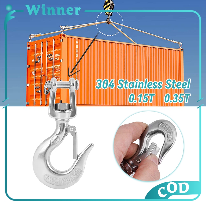 150/350KG Lifting Hook Stainless Steel Heavy Duty Lifting Clevis Chain ...