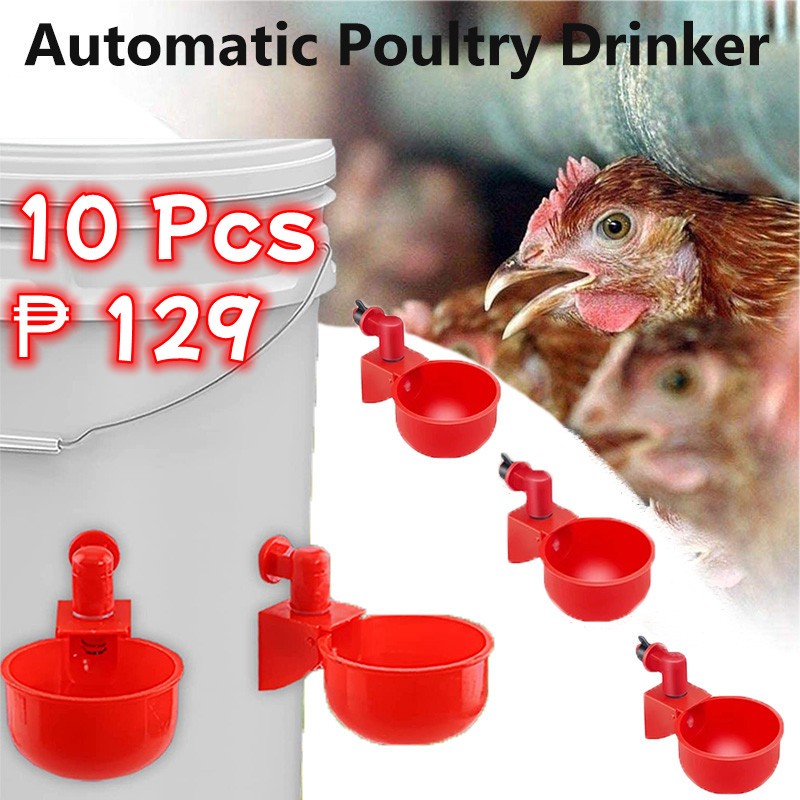 Chicken Cup Waterer Water Cup 10Pcs Automatic Waterer Cup Chicken Cup ...
