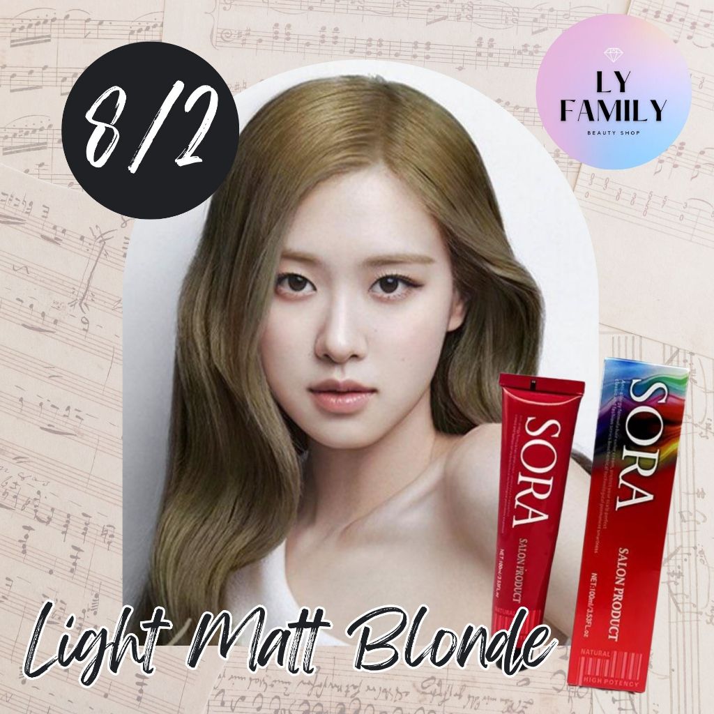 Light Matt Blonde 8/2 Hair Color Dye Sora Hair Color Dye | Shopee ...