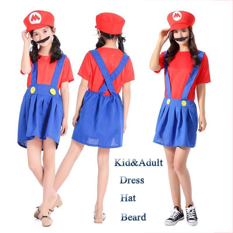 Super Mario Costume For Kids Boy Girs Cosplay Super Mary Costume For ...