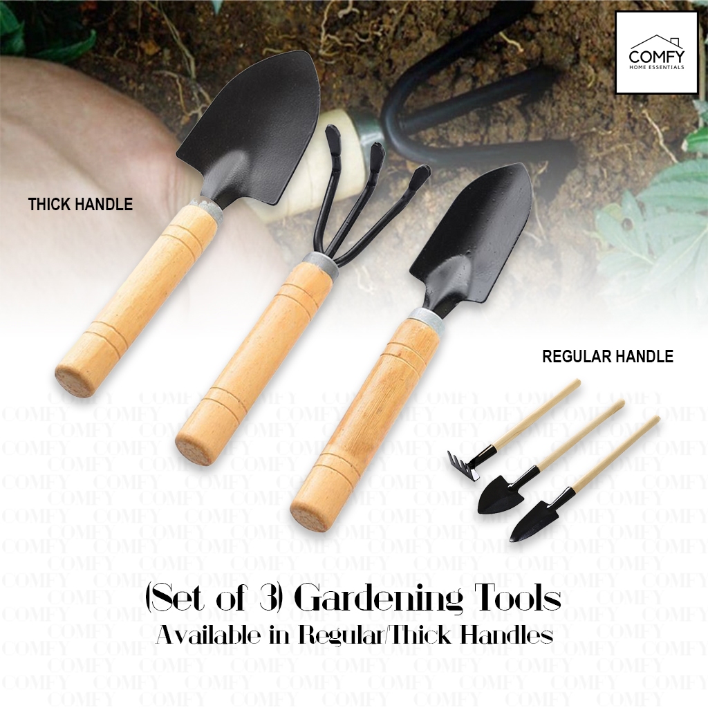 (3PCS) Mini Garden Potted Plant Gardening Shovel Rake Trowel Tool Set ...