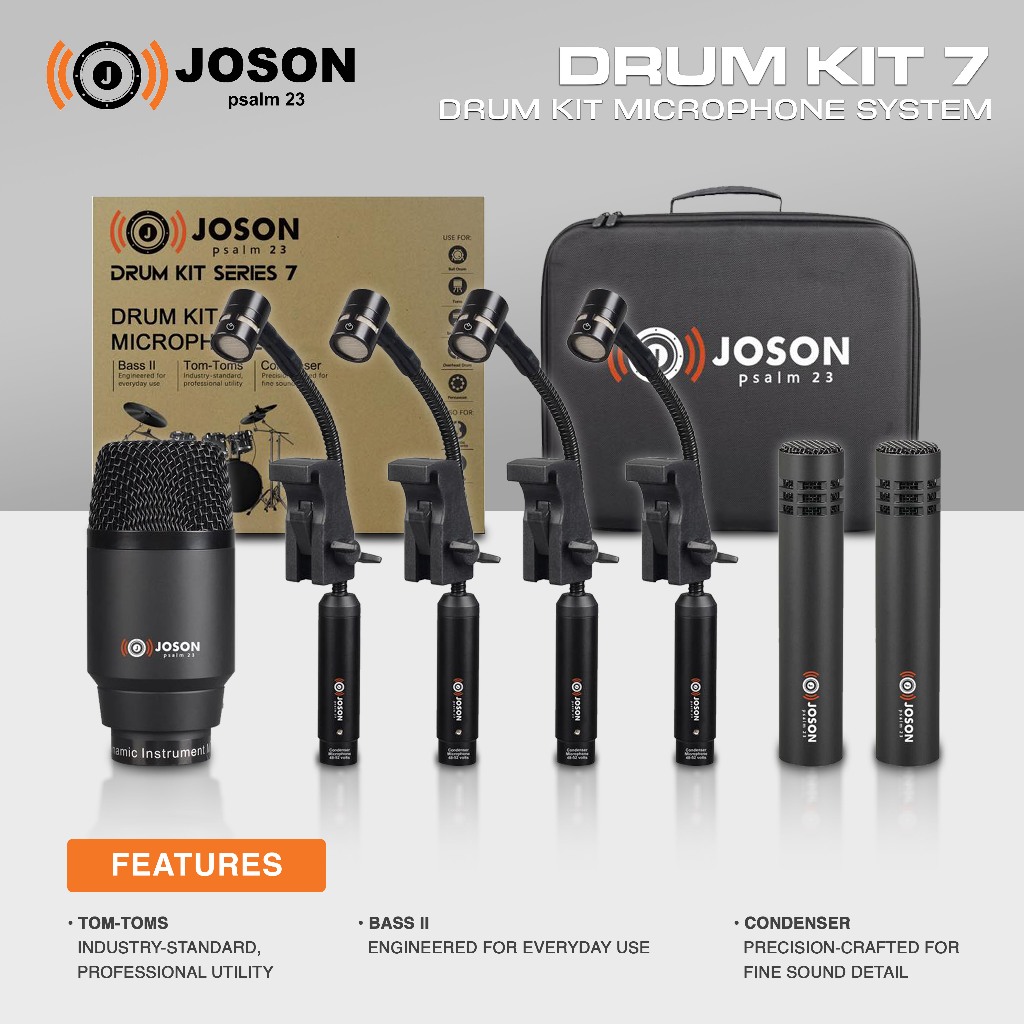 Joson DRUM KIT SERIES 7 Microphone System | Shopee Philippines