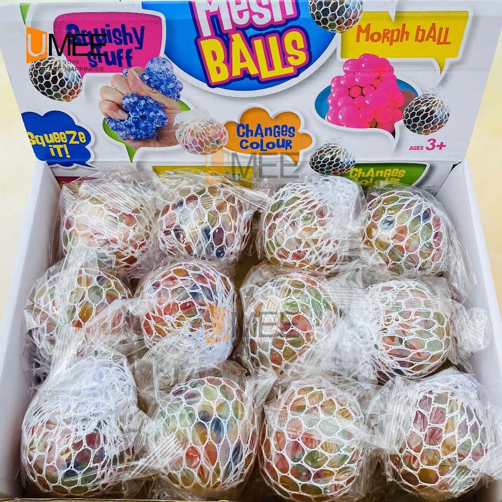 12/24Pcs Party Gift Anti Stress Squishy Mesh Ball four Colors/6cm Party ...