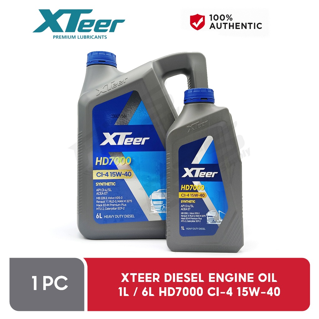 XTEER Diesel Synthetic Engine Oil Heavy Duty HD7000 15W-40 1 Liter 1 Pc ...